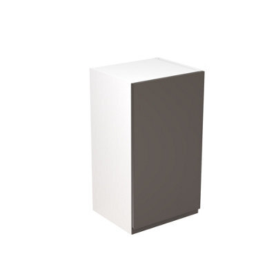 Kitchen Kit Pre-Built Graphite Gloss Wall Unit 400mm - J-Pull Cabinet ...