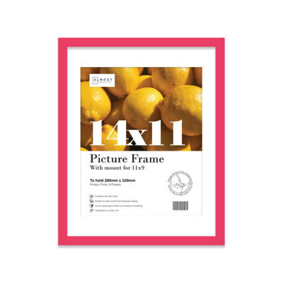 "14X11"" Bright Pink Frame With Mount For 11X9"" Pictures 20mm Edge ...