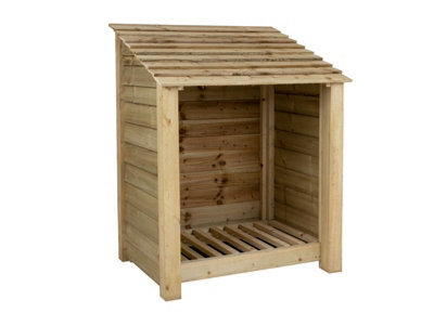 Arbor Garden Solutions Wooden Log Store W-99Cm, H-126Cm, D-88Cm ...