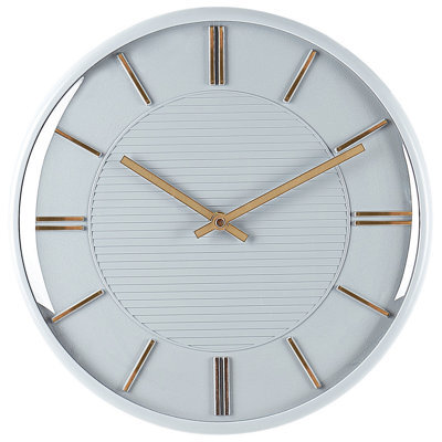 Beliani Traditional Wall Clock Daroca 34 Cm Grey by B&Q | ufurnish.com