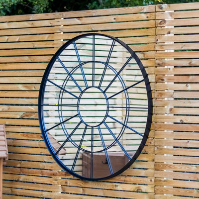 Woodside Bainton Xl Decorative Round Outdoor Garden Mirror by B&Q ...