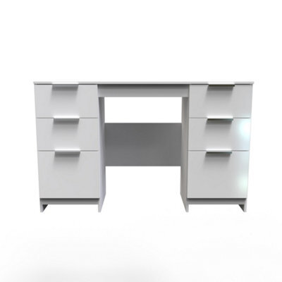 Poole Double Pedestal Desk In White (Ready Assembled) by B&Q | ufurnish.com