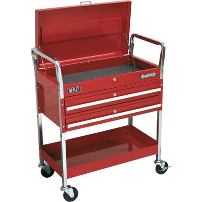 Heavy Duty Two-Level Workshop Trolley With Lockable Top And Drawers by ...