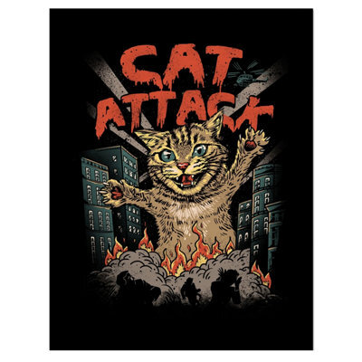 Vincent Trinidad Cat Attack Framed Poster Black/orange/brown (40Cm X ...