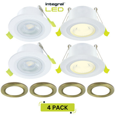 Integral LED Fire Rated Led Downlights 65mm Ip65 600Lm 5W 3000K ...