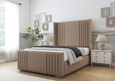 Comfort Beds Elise Mink Plush Bed Frame by B&Q | ufurnish.com
