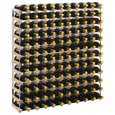 Vidaxl Wine Rack For 120 Bottles Solid Pinewood by B&Q | ufurnish.com