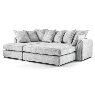Luxury Life Furniture Ariana L Shape Left Hand Corner Chaise 3 Seater ...