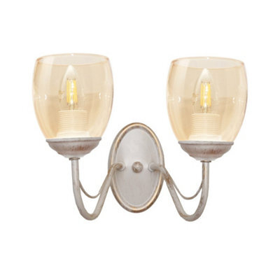 Luminosa Lighting Luminosa Allena Wall Lamp White, Gold, Amber 27Cm by ...