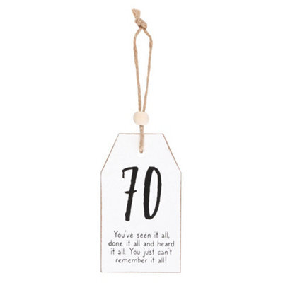 Something Different Milestone 70Th Hanging Sign Black/white (One Size ...