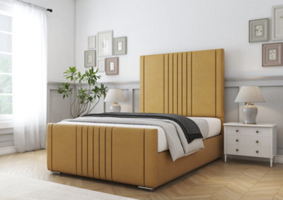 Comfort Beds Royal Mustard Plush Bed Frame by B&Q | ufurnish.com
