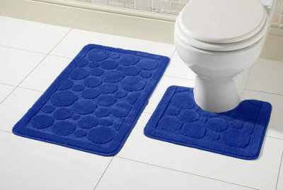 Cali Bath Mat Set In Navy Blue by B&Q | ufurnish.com