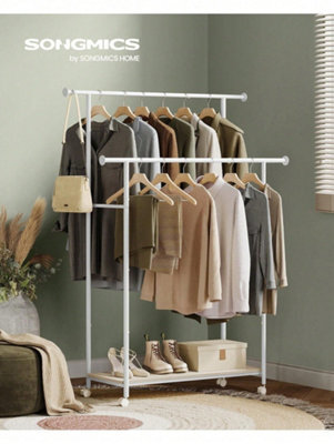 Songmics Clothes Rail, Portable Clothes Rack, 98.5 Cm Double Clothes ...