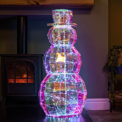 Samuel Alexander 91Cm Dreamlights Iridescent Christmas Snowman With 400 ...