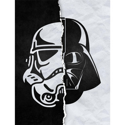 Star Wars Half / Half Darth Vader & Stormtrooper Canvas Print Black ...