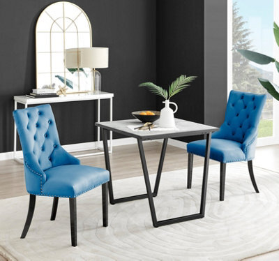 Furniturebox Carson Small 2 Seater White Marble Effect Square Scratch ...