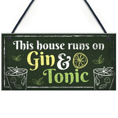 Red Ocean Gin Signs For Garden Shed Summerhouse Funny Party Gift ...