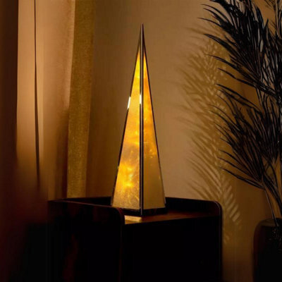 60Cm Pyramid Led Light Up Tower Effect Rotating Function Home Decor by ...
