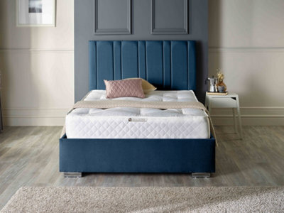 DS Living Lilly Panel Upholstered Soft Touch Royal Blue Bed Frame by B ...