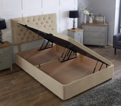 Comfy Deluxe 4Ft Side Lift Mink Plush Velvet Ottoman Divan Base With ...