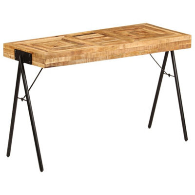 Berkfield Writing Table Solid Mango Wood 118X50X75 Cm by B&Q | ufurnish.com