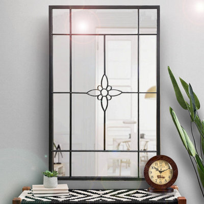 Aspect Furniture Decorative Wall Mirror,metal Window Mirror (Black, 80 ...