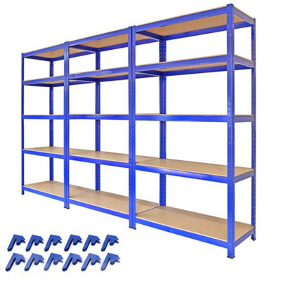 MonsterShop 3 X T-Rax 90Cm Blue Racking & Bay Connectors by B&Q ...
