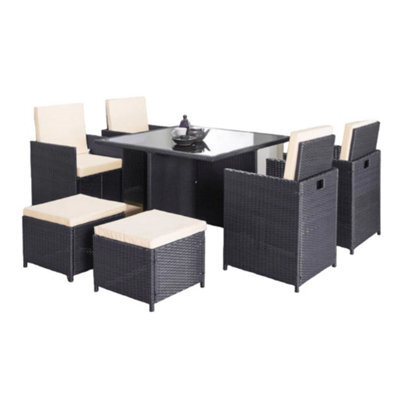 ABC Ralph Cube Rattan Garden Furniture Set 8 Seater (Grey) by B&Q ...