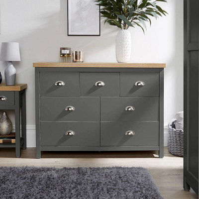 Home Source Avon 7 Drawer Chest Graphite by B&Q | ufurnish.com