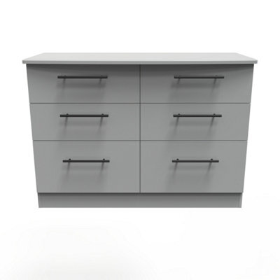Howard 6 Drawer Wide Chest In Dusk Grey (Ready Assembled) by B&Q ...