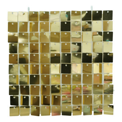 Neel Blue Gold Shimmer Sequin Wall Panels Backdrop, 30Cm X 30Cm by B&Q ...