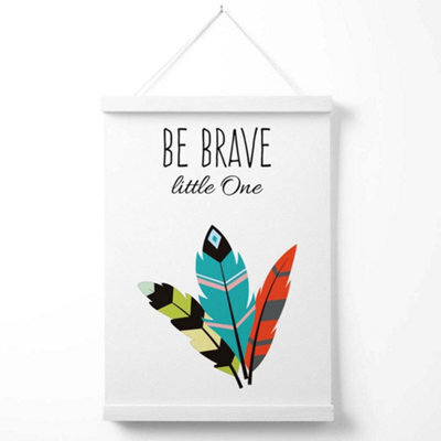 Artze Wall Art Be Brave Tribal Quote Art Print With White Frame Size ...
