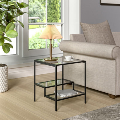 Living And Home Ladder Style Tempered Glass Side Table End Table by B&Q ...