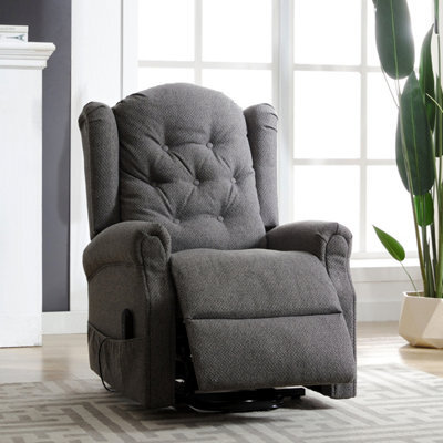 Crawley 82Cm Wide Dark Grey Textured Fabric Electric Mobility Aid Lift ...
