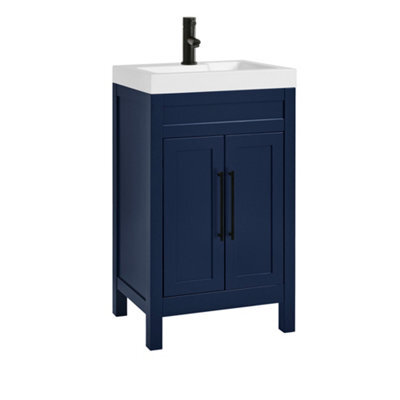 Homestylestore 502mm Navy Blue Floorstanding Bathroom Vanity Unit And ...