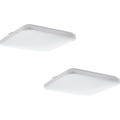 Modern Square Led Ceiling Lights - 2 Pack White Finish by B&Q ...