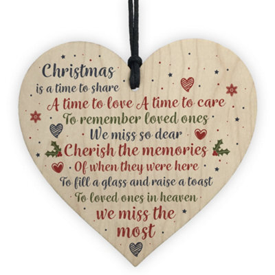 Red Ocean Christmas Tree Decoration Bauble Memorial Quote Poem Heaven ...