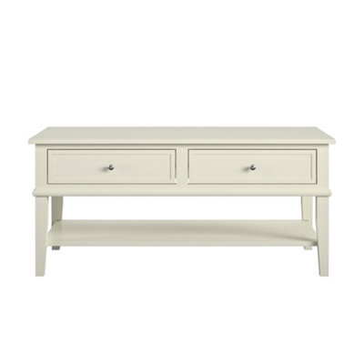 Dorel Franklin 2 Drawer Coffee Table In White by B&Q | uFurnish.com