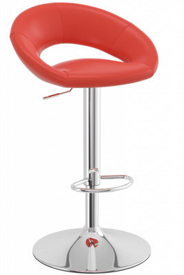 Serene Red Breakfast Bar Stool Height Adjustable by B&Q | ufurnish.com