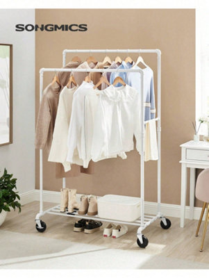 Songmics Clothes Rail, Clothes Rack, Coat Stand With Double 100 Cm Long ...