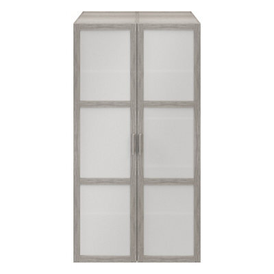 GoodHome Atomia Freestanding Grey Oak Effect Particle Board Mirrored ...