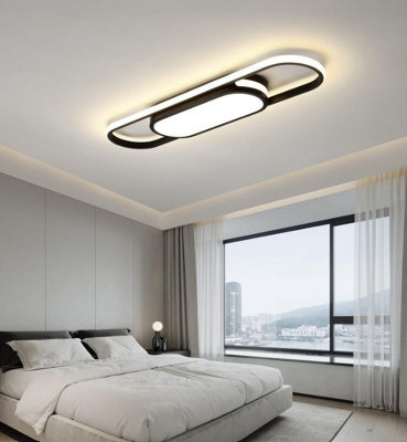 Led Linear Ceiling Lights Black Flush Mount Ceiling Lighting 70Cm(3 ...