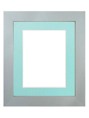 Frames By Post Metro Light Grey Frame With Blue Mount For Image Size 6 ...