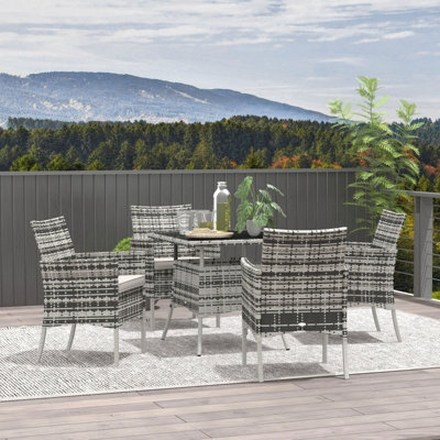 Chilli Seating Oasis Five Piece Rattan Dining Set by B&Q | ufurnish.com