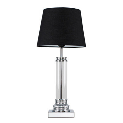 Valuelights Knowles Modern Clear Glass Column Design Touch Table Lamp ...