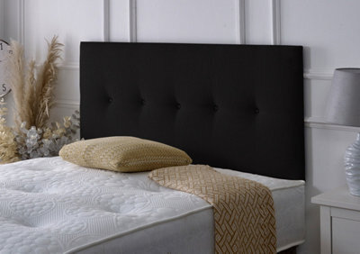 "Adore Designs Madrid Chenille 2Ft6 Small Single 24"" Headboard - Black ...