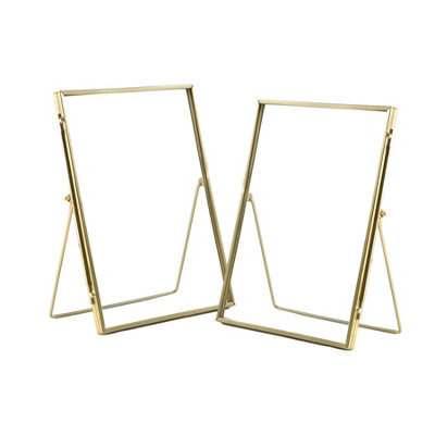 "Nicola Spring 2X Standing Metal Photo Frames - 6"" X 8"" - Gold ...
