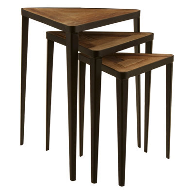Premier Housewares Interiors By Premier Set Of 3 Triangular Tables,luxe ...