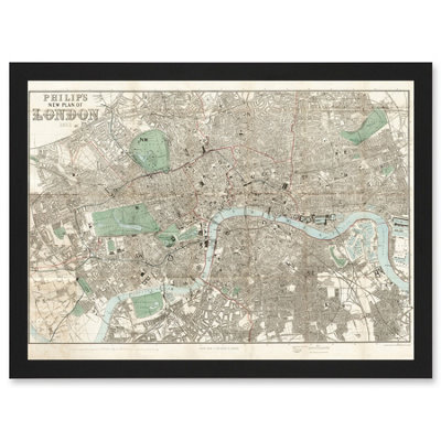 Artery8 Map Philip 1881 London City England New Plan Chart Wall Art ...