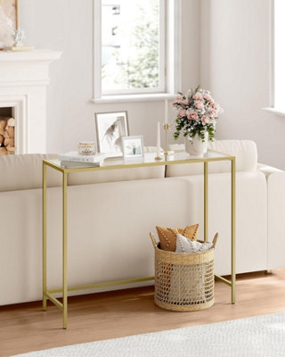 Songmics Vasagle Console Table, Side Table, Tempered Glass Tabletop ...